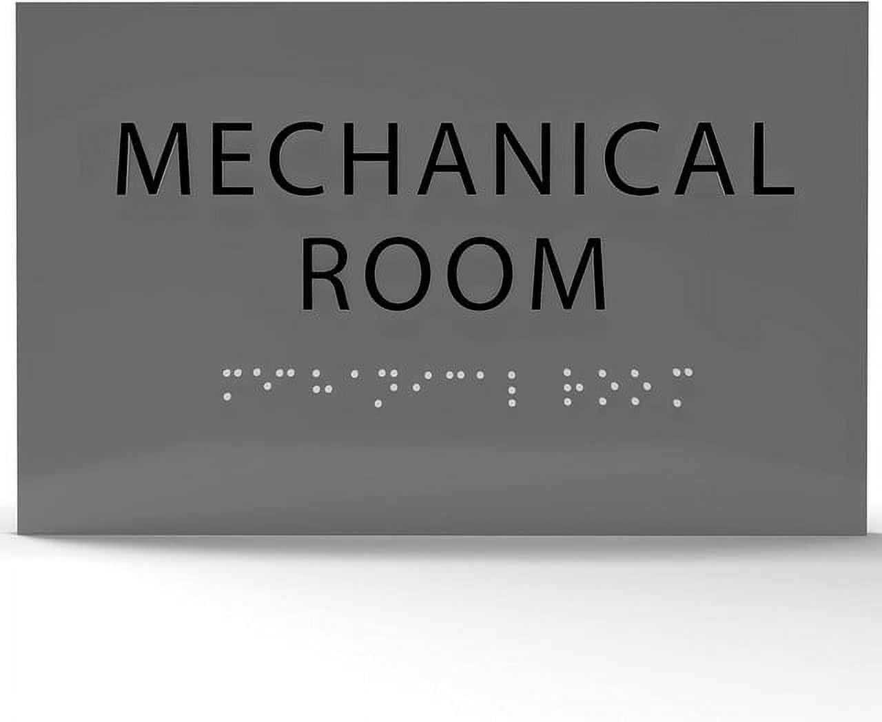 6" X4" Mechanical Room Sign- Tactile Graphics Grade 2 Braille Text ...