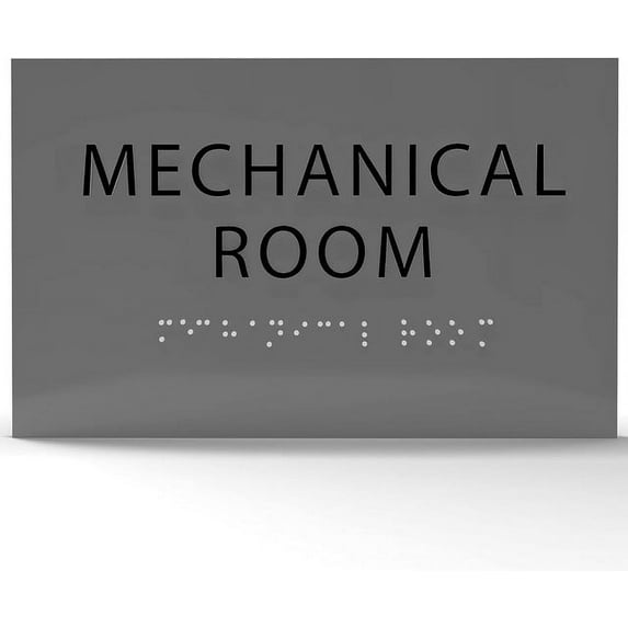 6" X4" Mechanical Room Sign- Tactile Graphics Grade 2 Braille Text ...