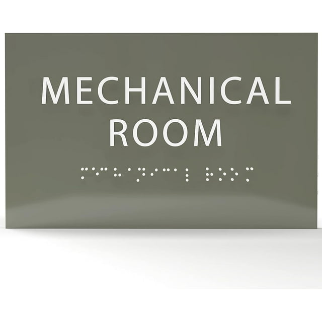 6" X4" Mechanical Room Sign- Tactile Graphics Grade 2 Braille Text ...