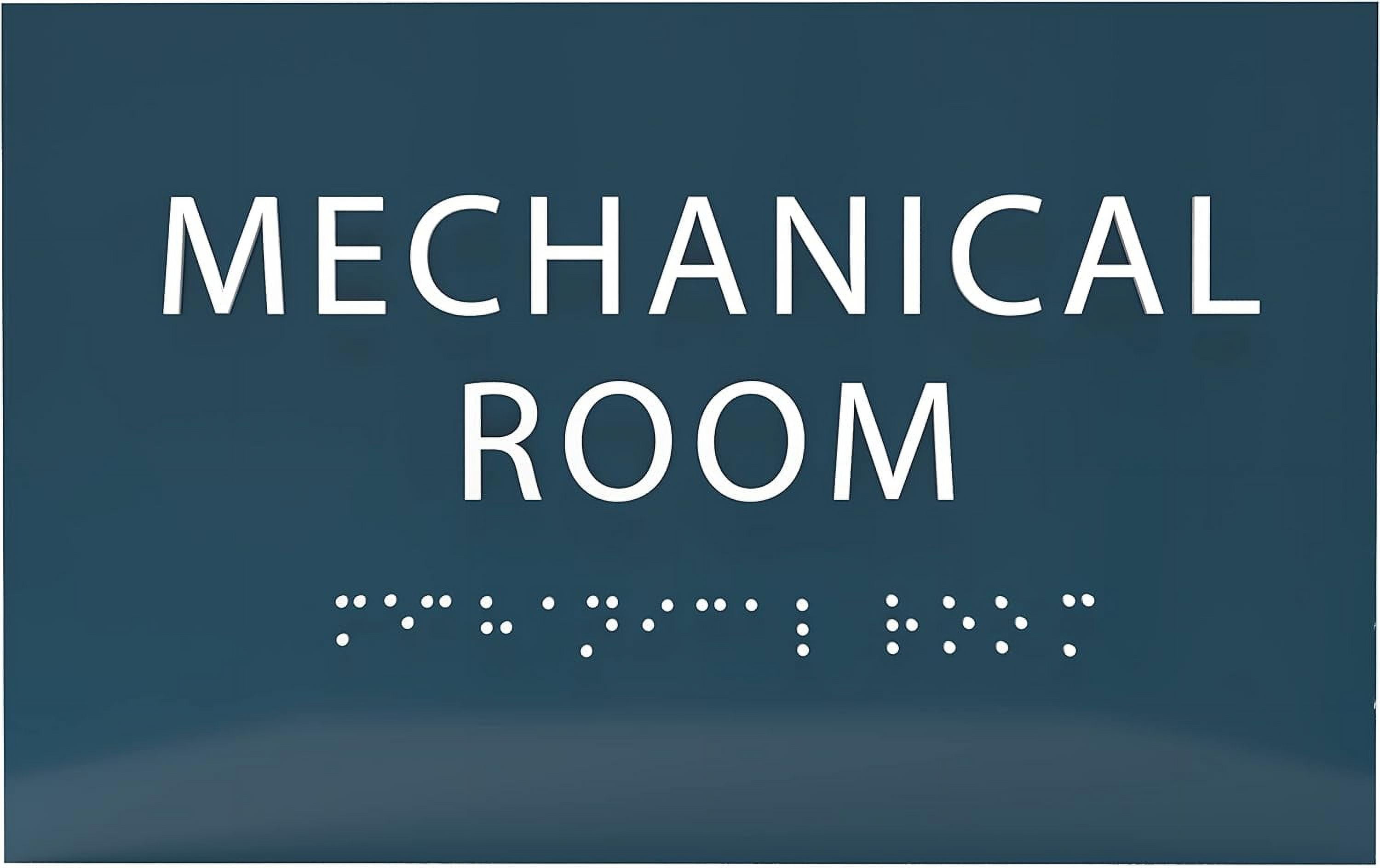 6" X4" Mechanical Room Sign- Tactile Graphics Grade 2 Braille Text ...