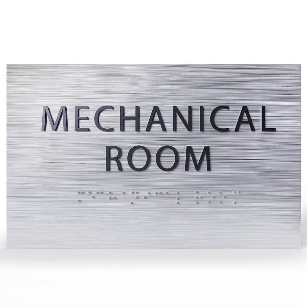 6" X4" Mechanical Room Sign- Tactile Graphics Grade 2 Braille Text ...