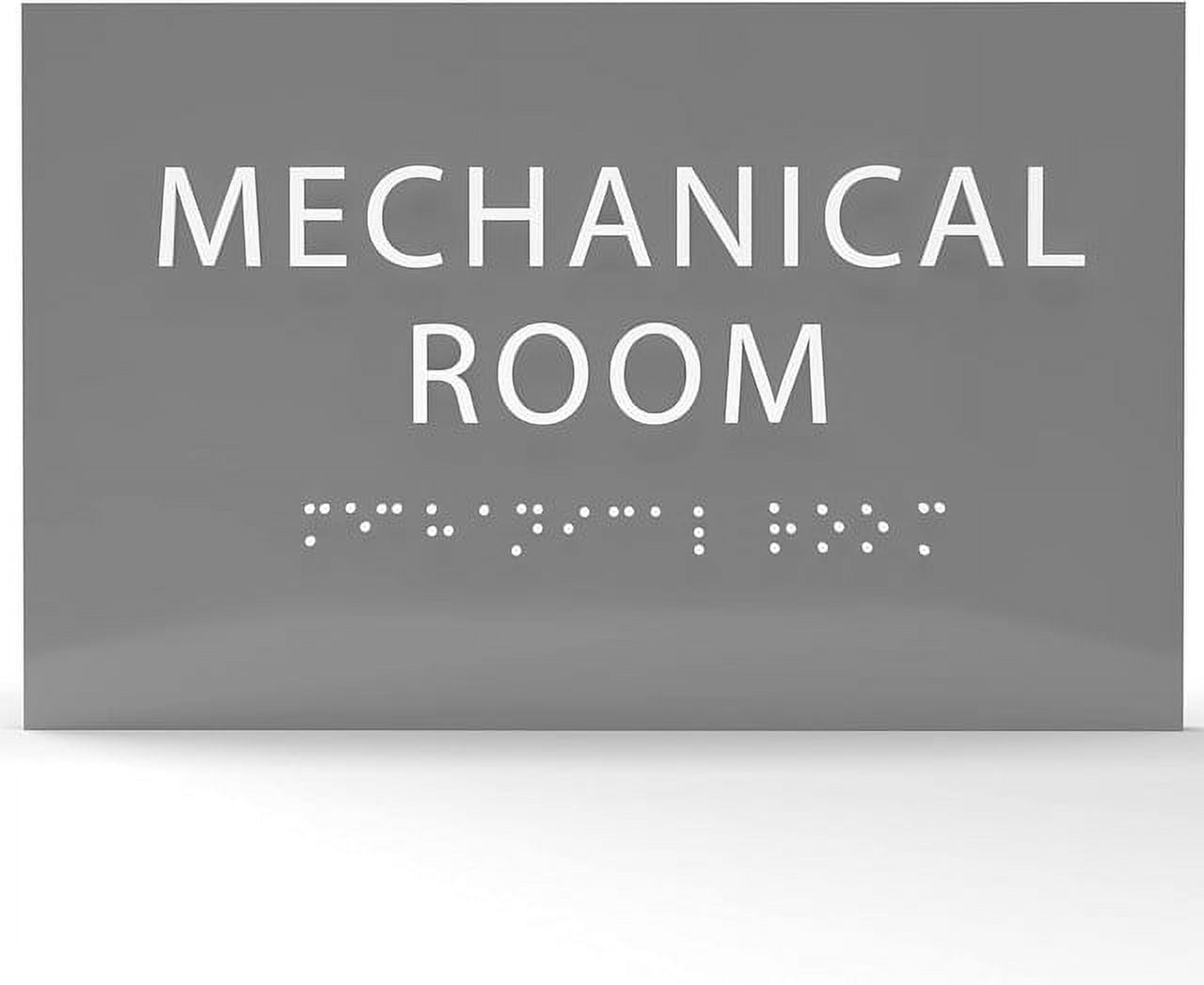 6" X4" Mechanical Room Sign- Tactile Graphics Grade 2 Braille Text ...