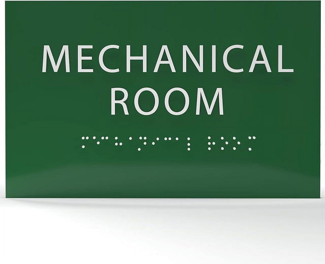6" X4" Mechanical Room Sign- Tactile Graphics Grade 2 Braille Text ...