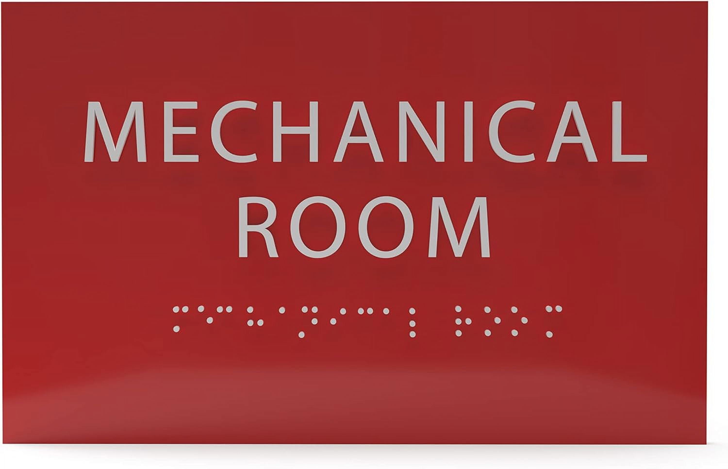 6" X4" Mechanical Room Sign- Tactile Graphics Grade 2 Braille Text ...