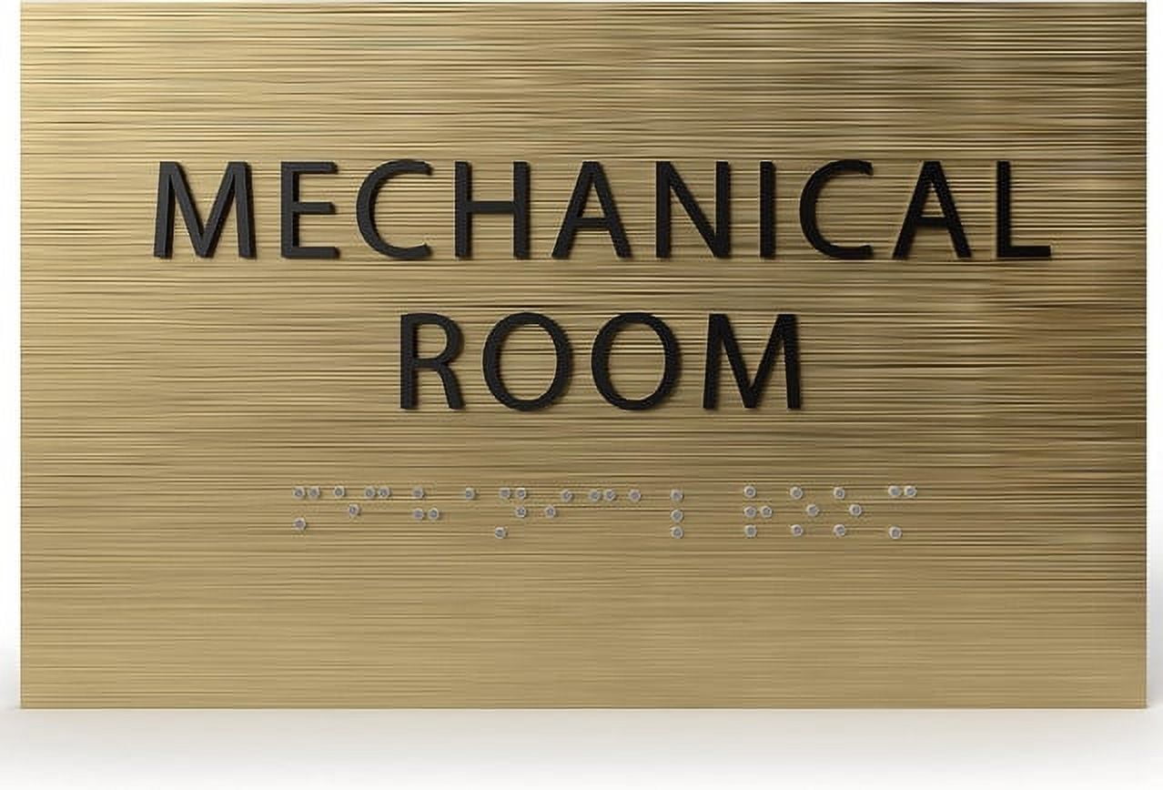 6" X4" Mechanical Room Sign- Tactile Graphics Grade 2 Braille Text ...