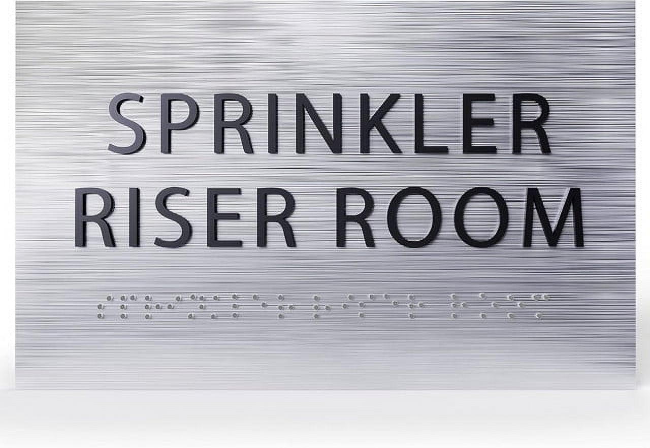 6" X4" Sprinkler Riser Room Sign- Tactile Graphics Grade 2 Braille Text ...