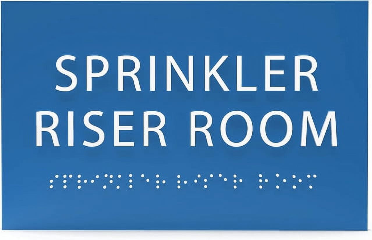 6" X4" Sprinkler Riser Room Sign- Tactile Graphics Grade 2 Braille Text ...
