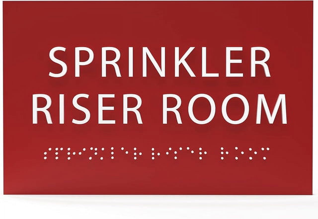 6" X4" Sprinkler Riser Room Sign- Tactile Graphics Grade 2 Braille Text ...