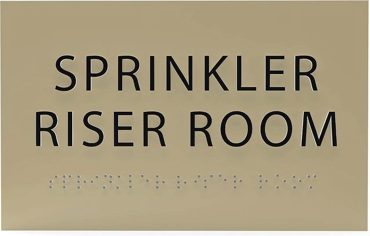 6" X4" Sprinkler Riser Room Sign- Tactile Graphics Grade 2 Braille Text ...