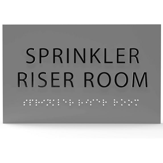 6" X4" Sprinkler Riser Room Sign- Tactile Graphics Grade 2 Braille Text ...