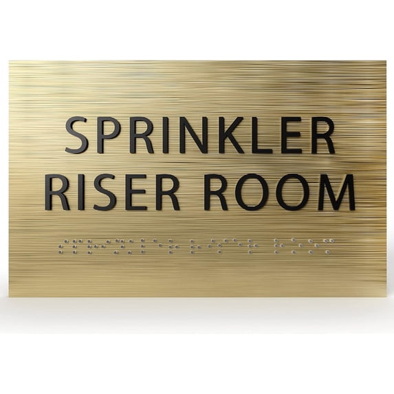 6" X4" Sprinkler Riser Room Sign- Tactile Graphics Grade 2 Braille Text ...