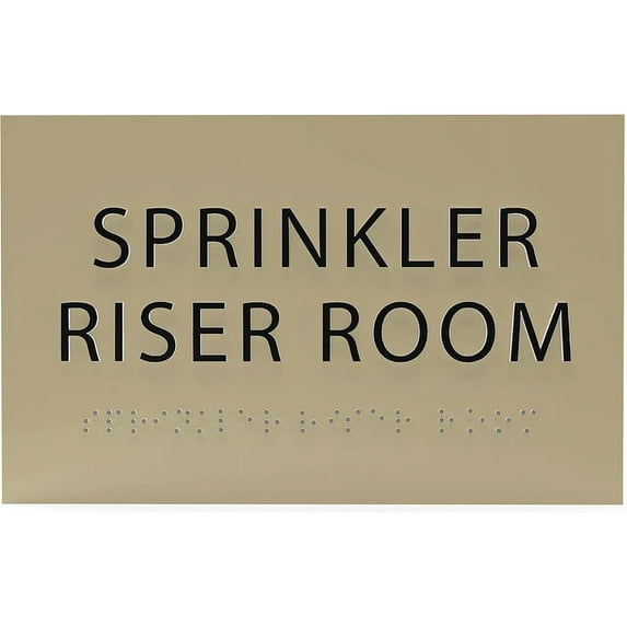 6" X4" Sprinkler Riser Room Sign- Tactile Graphics Grade 2 Braille Text ...