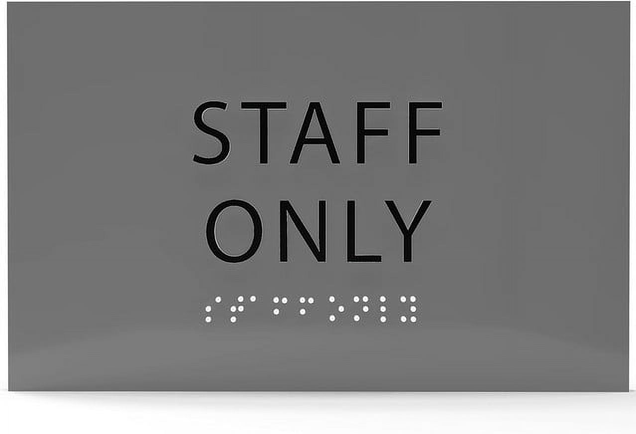 6" X4" Staff Only Sign- Tactile Graphics Grade 2 Braille Text | ADA ...