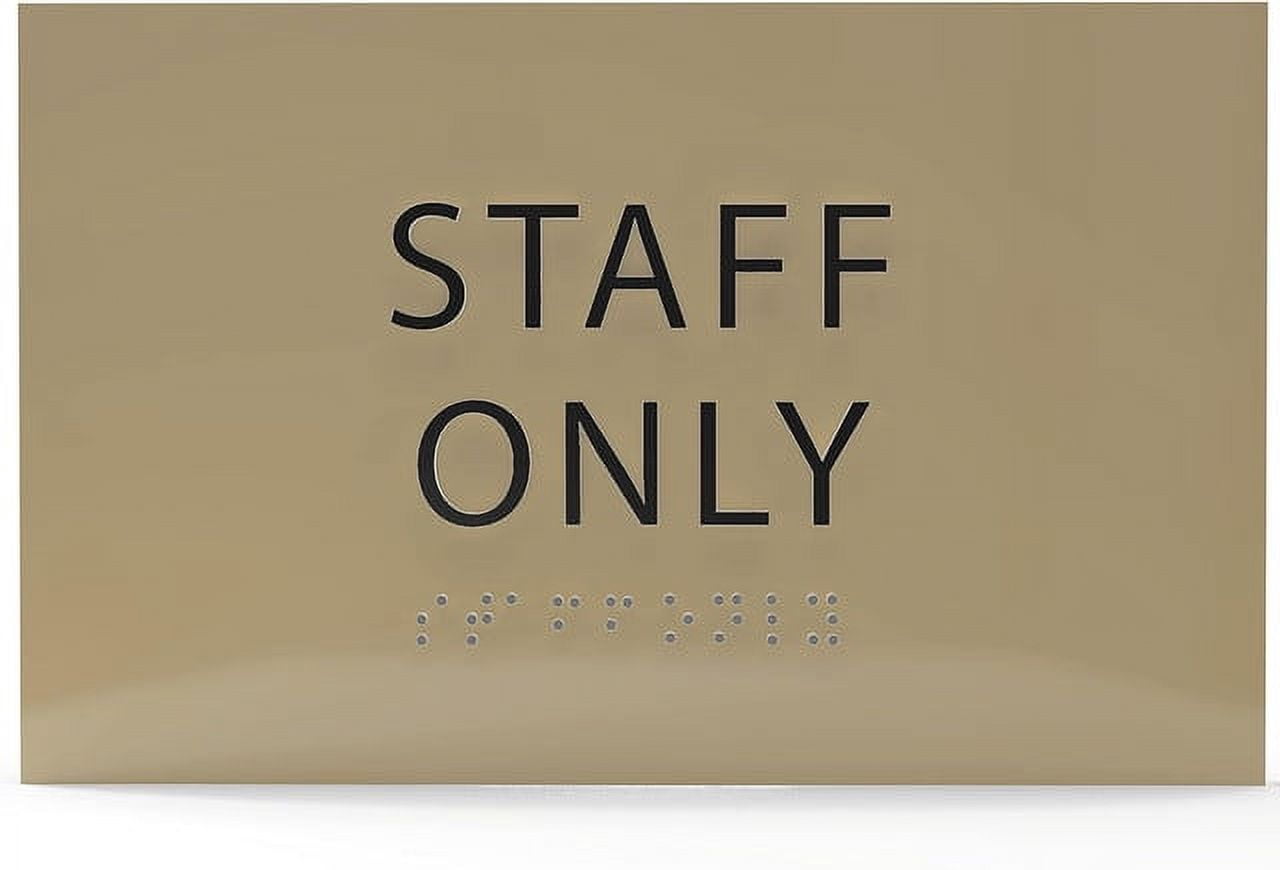 6" X4" Staff Only Sign- Tactile Graphics Grade 2 Braille Text | ADA ...