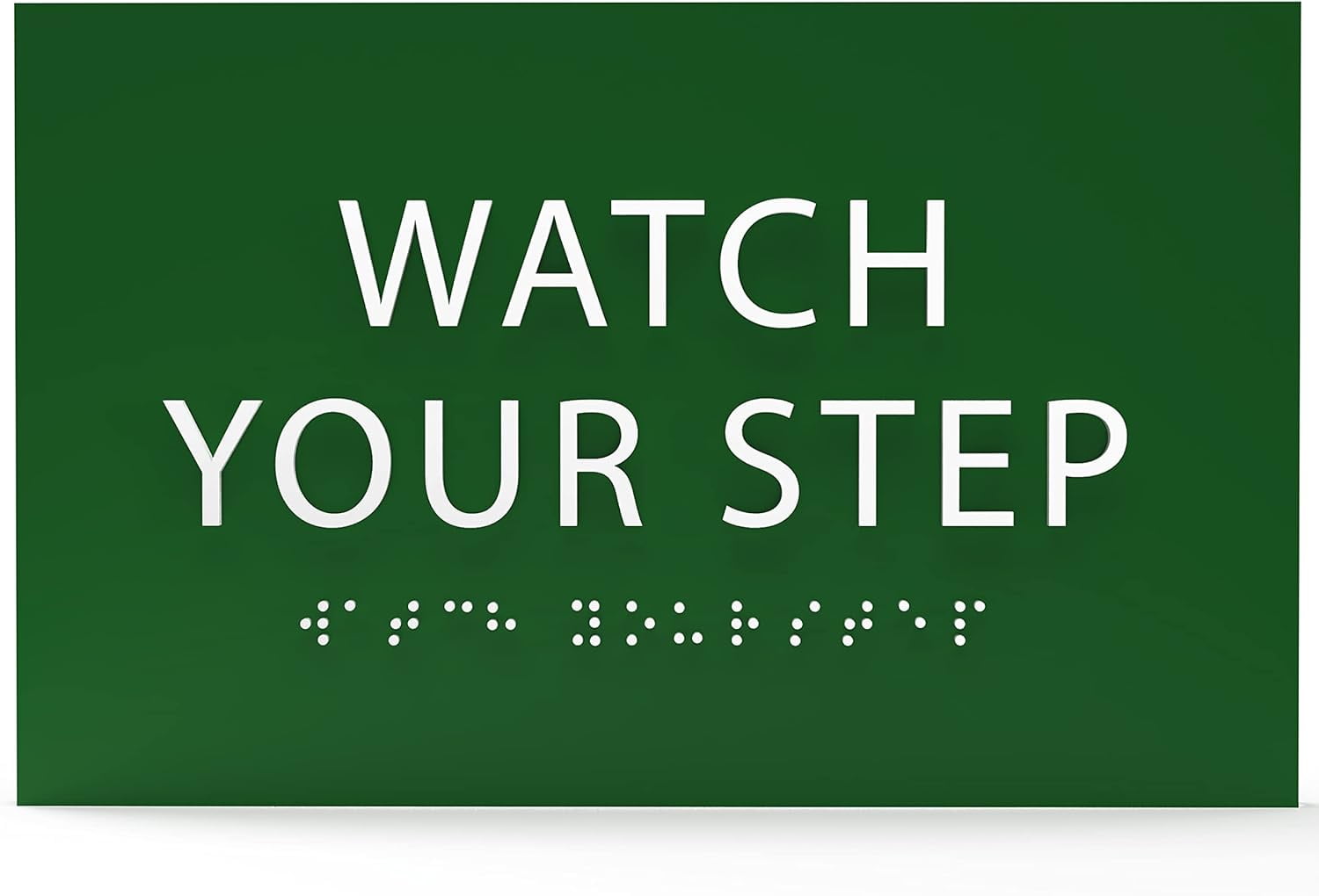 6" X4" Watch Your Step Sign- Tactile Graphics Grade 2 Braille Text ...