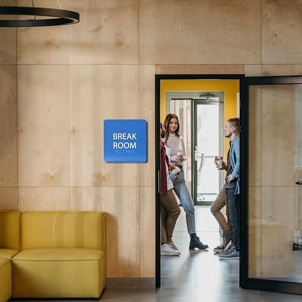 6" X6" Break Room Sign - ADA Compliant Tactile Graphics Grade 2 Braille ...