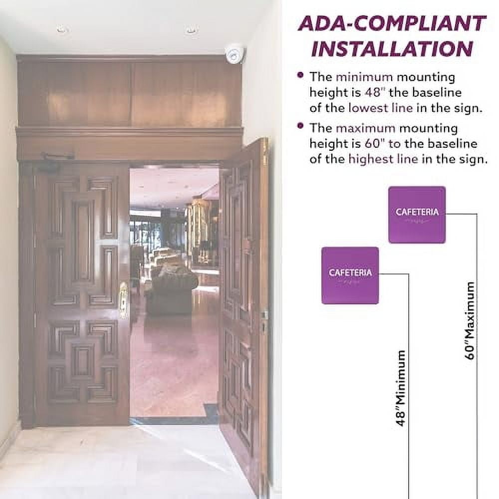 6" X6" Cafeteria Sign - ADA Compliant Tactile Graphics Grade 2 Braille ...