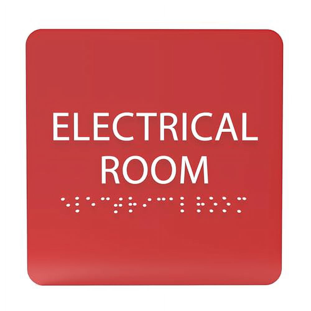 6" X6" Electrical Room Sign - ADA Compliant Tactile Graphics Grade 2 ...