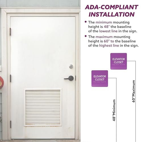 6" X6" Elevator Closet Sign - ADA Compliant Tactile Graphics Grade 2 ...