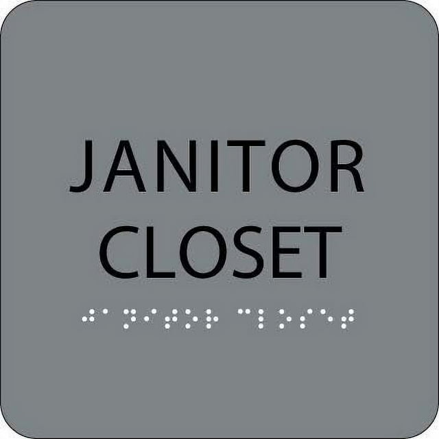 - 6" X6" Janitor Closet Sign - Compliant Tactile Grade 2 Braille Text ...