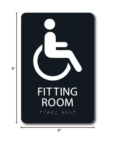 6”X9”- ADA Compliant- Handicap “Fitting Room” Sign with PICTORIAL Black ...