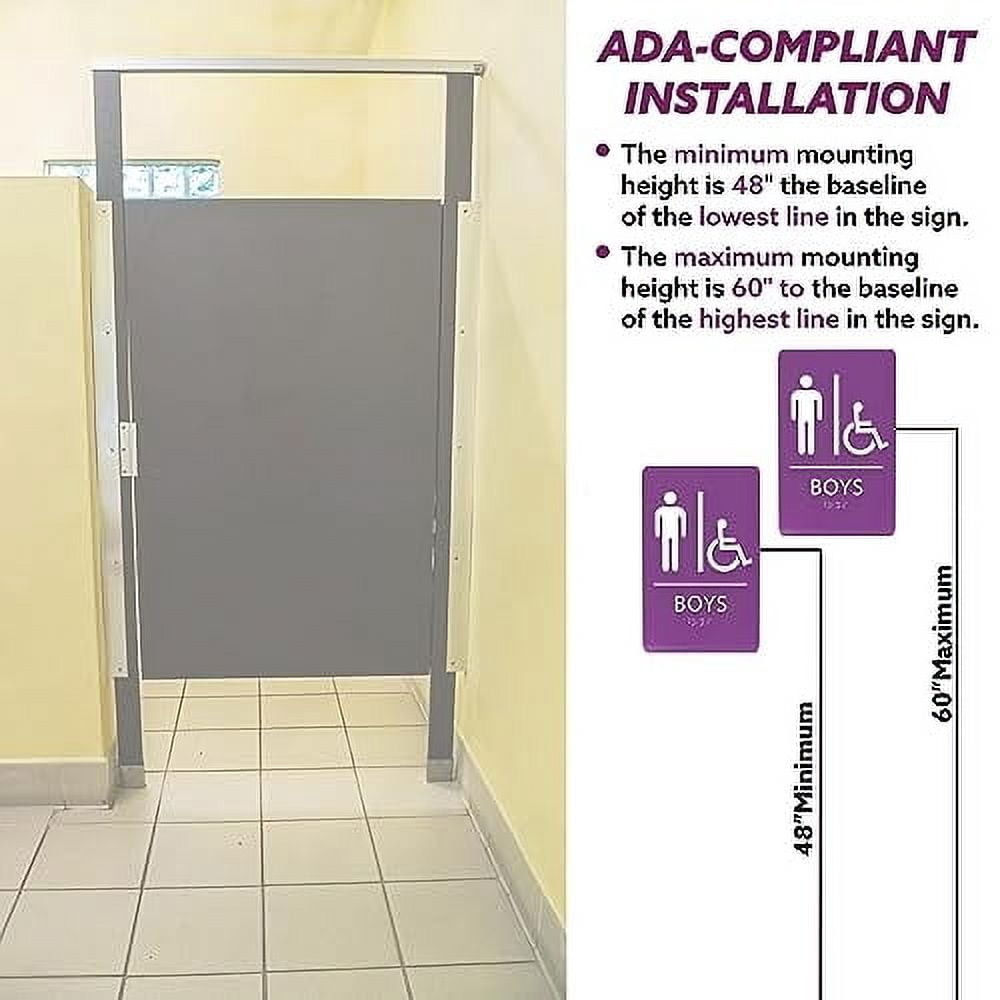 6"X9" Boys Accessible Restroom Sign - ADA Compliant Tactile Graphics ...
