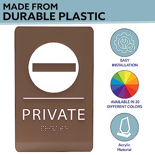 6" X9" Private Sign - ADA Compliant Tactile Graphics Grade 2 Braille ...