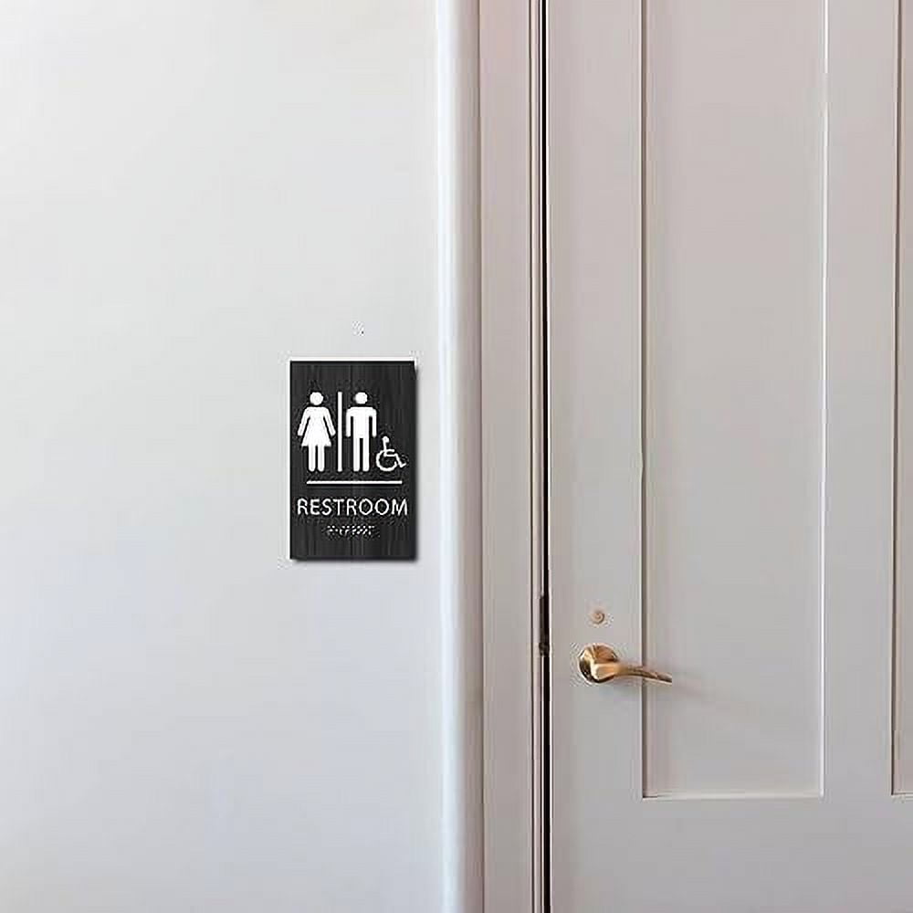 6"X9" Unisex Accessible Restroom Sign - ADA Compliant Tactile Graphics ...