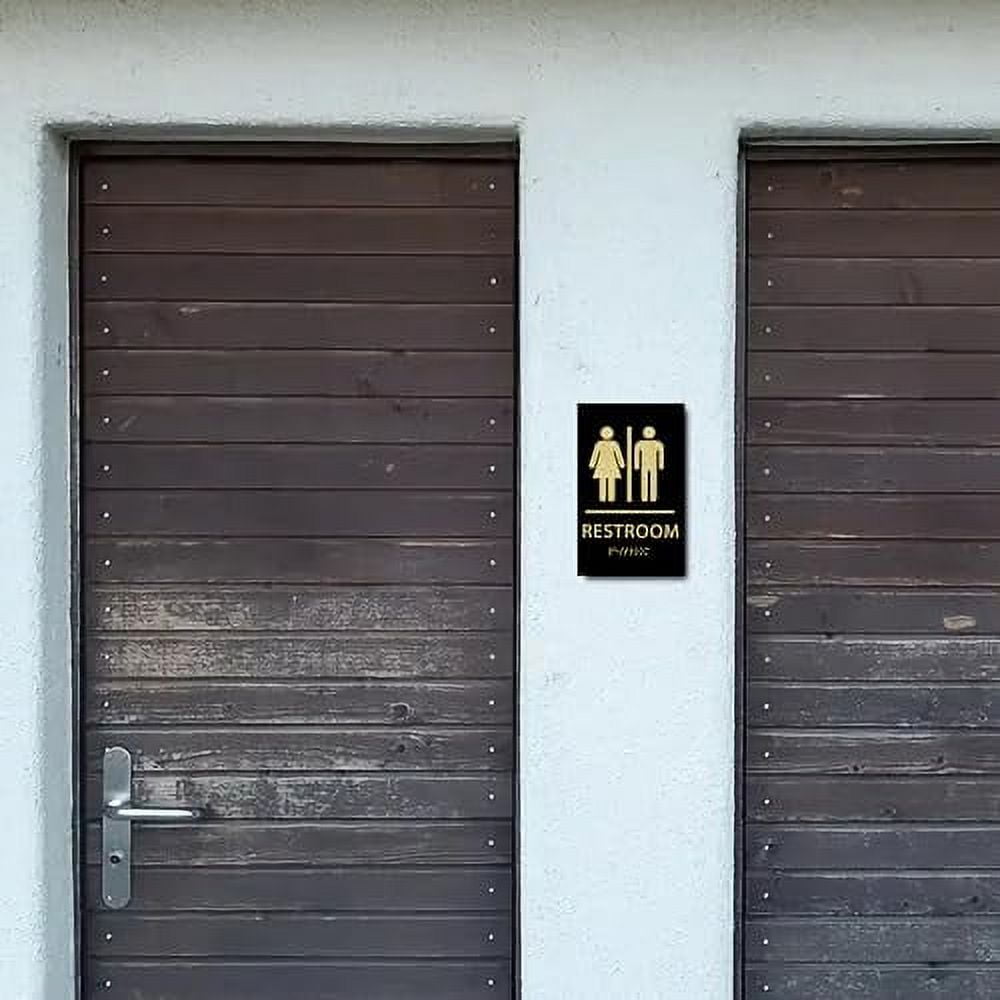 6"X9" Unisex Restroom Sign - ADA Compliant Tactile Graphics Grade 2 ...