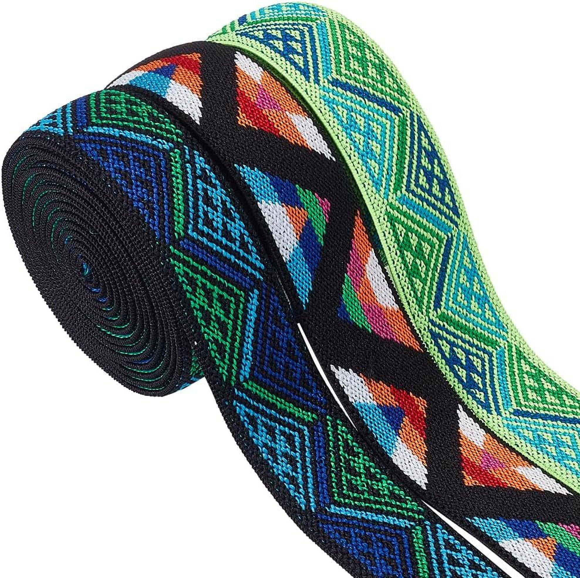 6 Yards 1 Inch Jacquard Elastic Band 3 Colors Elastic Stretch Ribbon ...