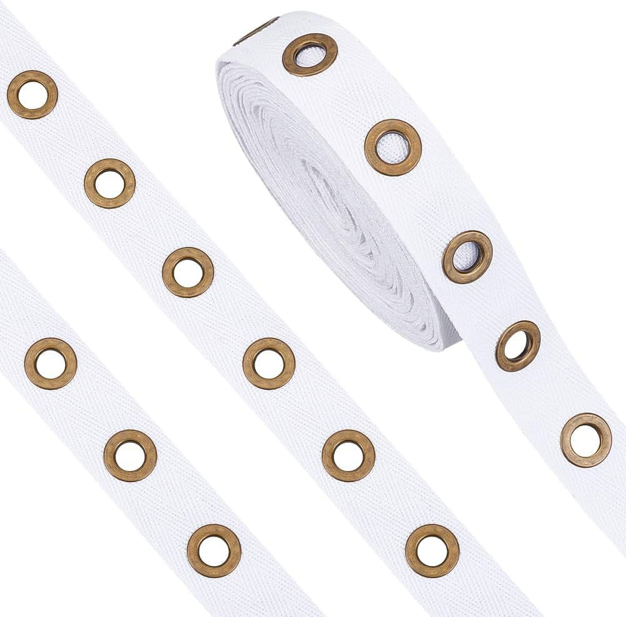 6 Yards 1 inch Wide White Cotton Grommet Eyelet Twill Tape Trim 8mm ...