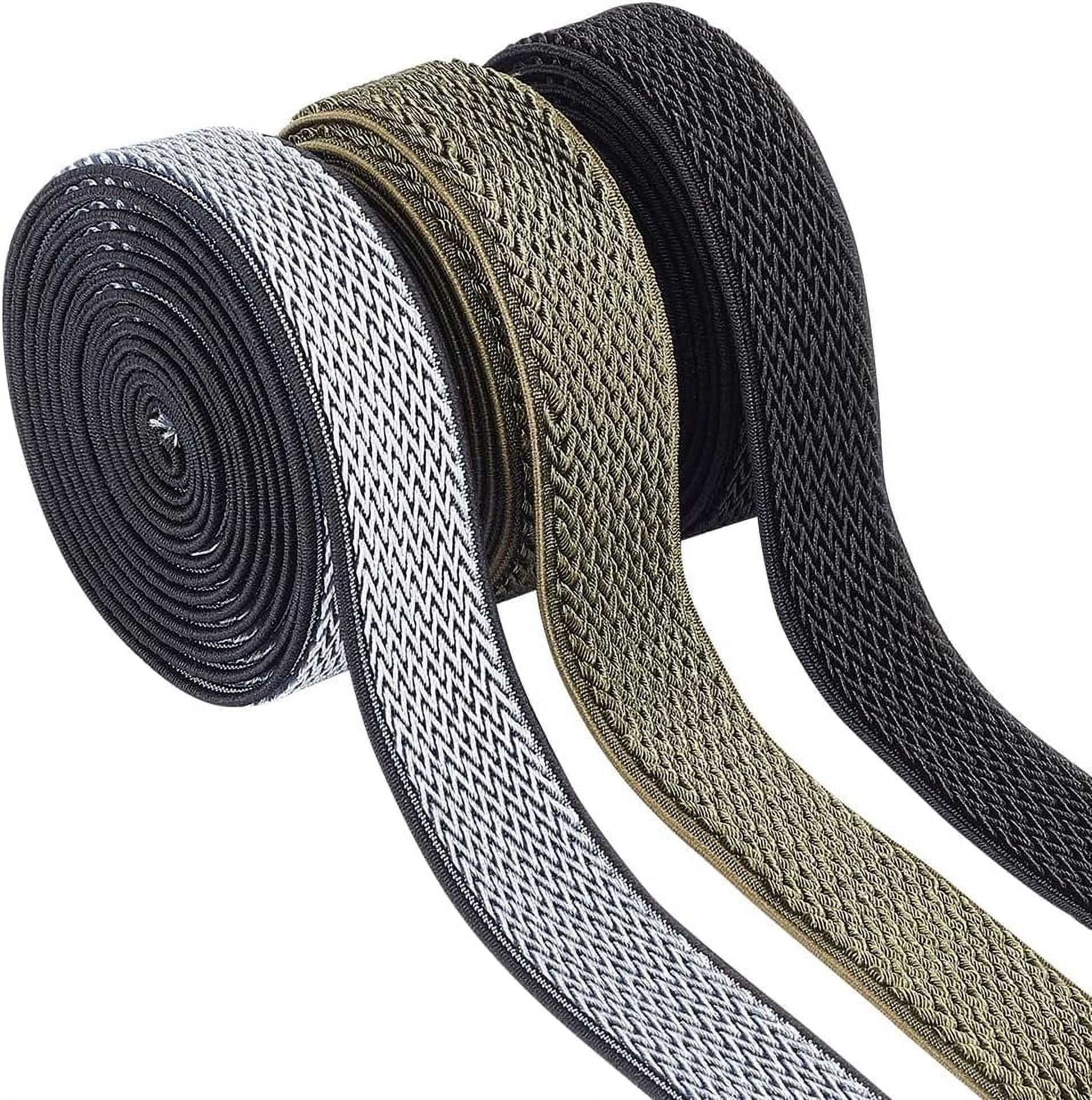 6 Yards 3 Styles of Polyester Wide Elastic with Wire Twist Ties Wavy ...