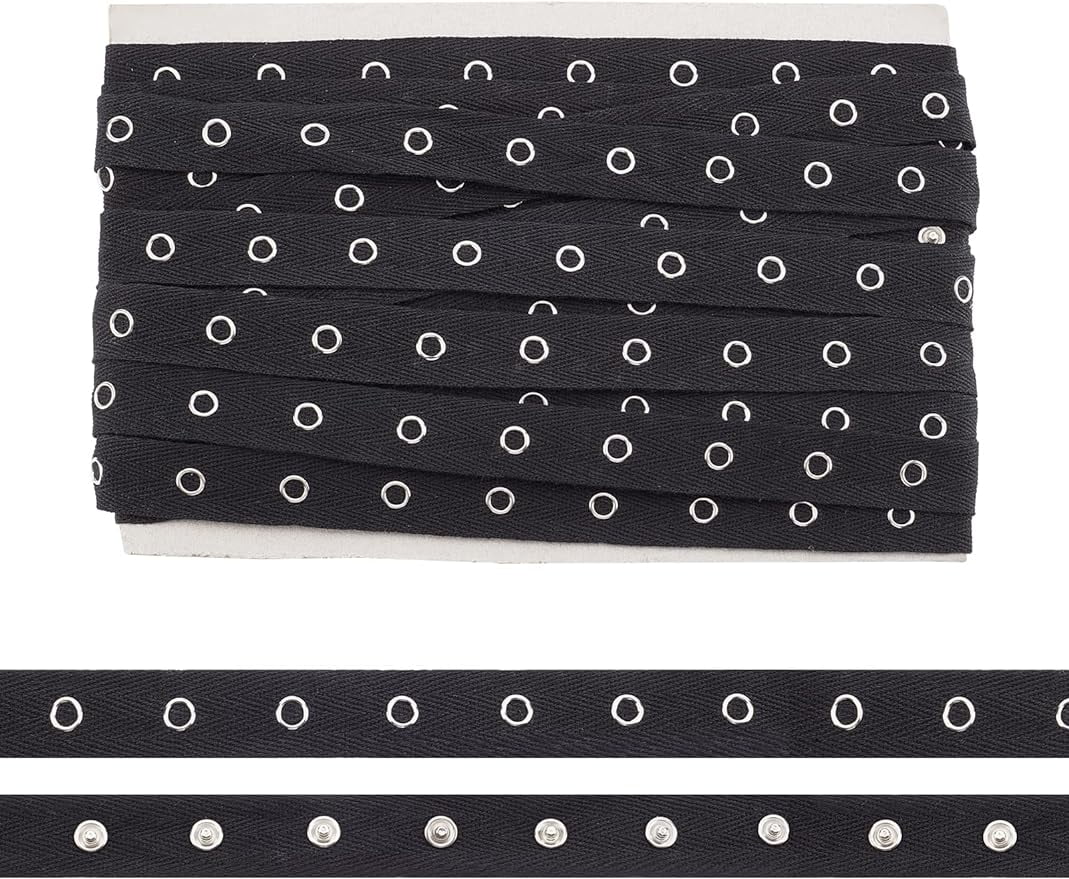 6 Yards(5.48m) Snap Button Tape 0.8" Wide Black Sewing Snap Tape 1 Inch ...