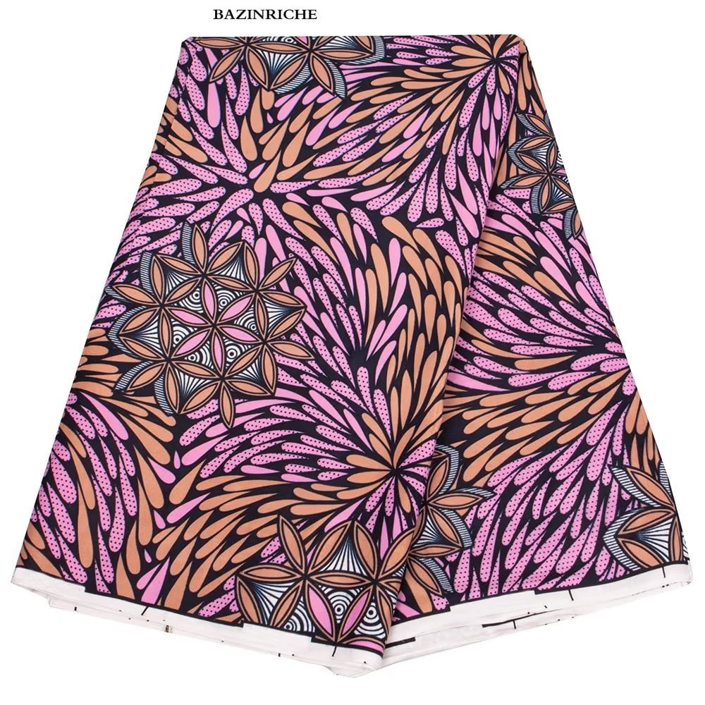 6 Yards African Print Fabric Cothes Dress Fabric Polyester - Walmart.com