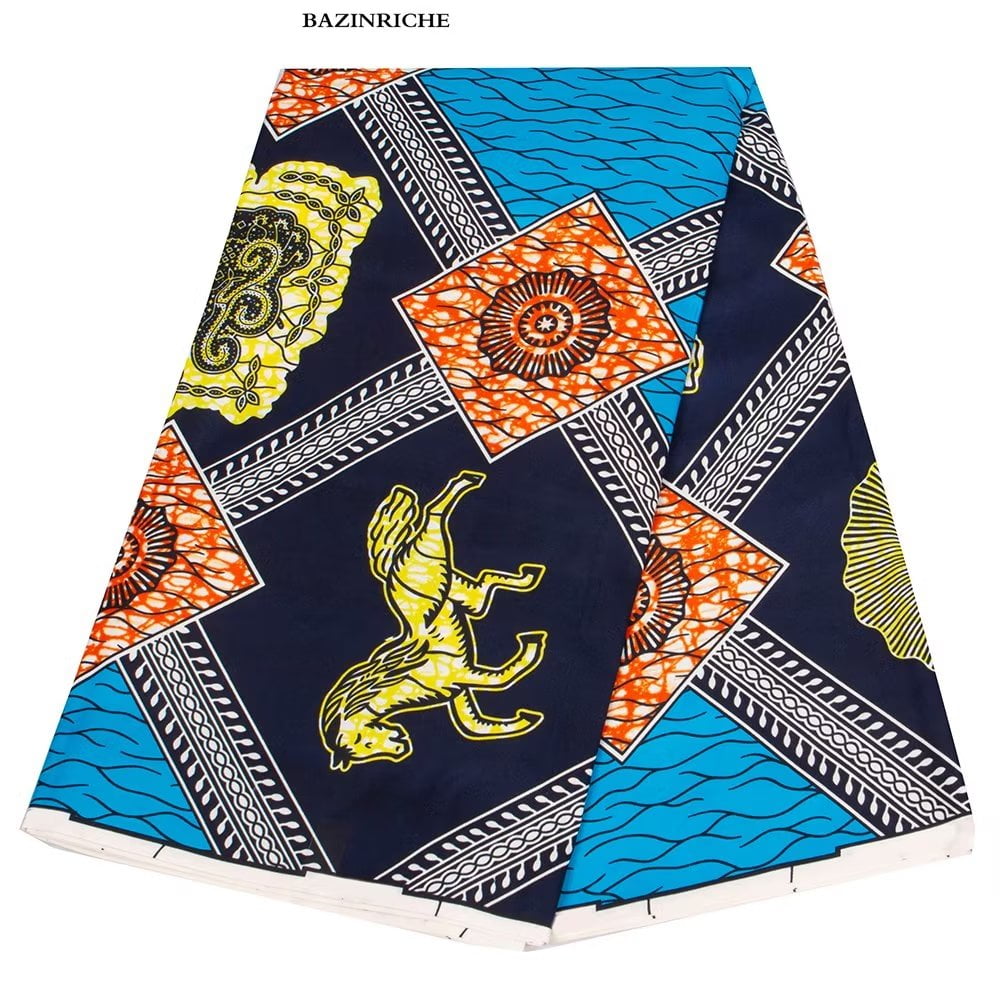 6 Yards African Print Fabric Cothes Dress Fabric Polyester - Walmart.com