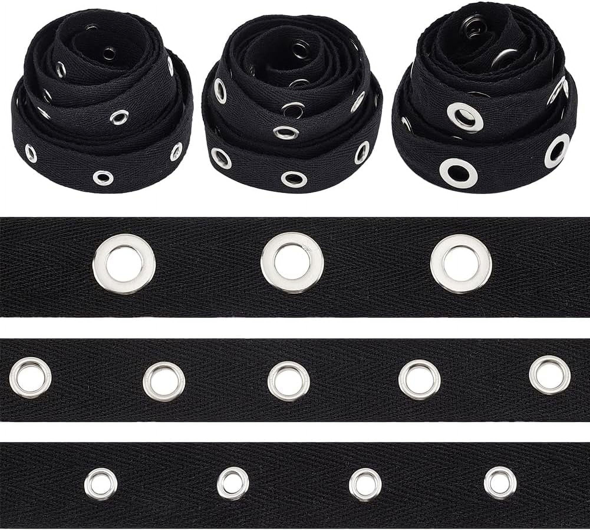 6 Yards Black Cotton Grommet Eyelet Twill Tape Trim 3 Sizes Cotton Snap ...