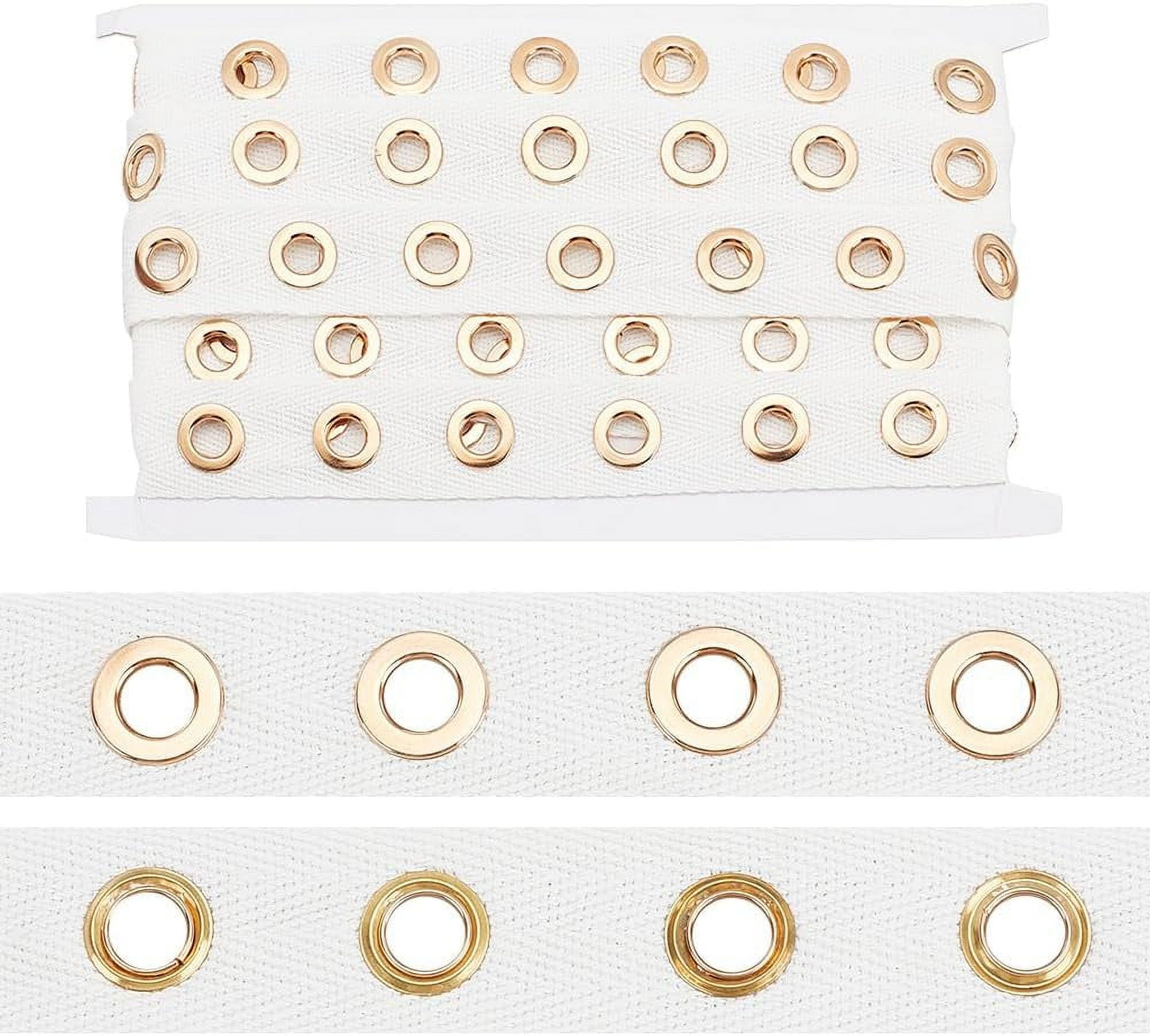 6 Yards Eyelet Trim with Grommets 1 Inch White Cotton Eyelet Grommet ...