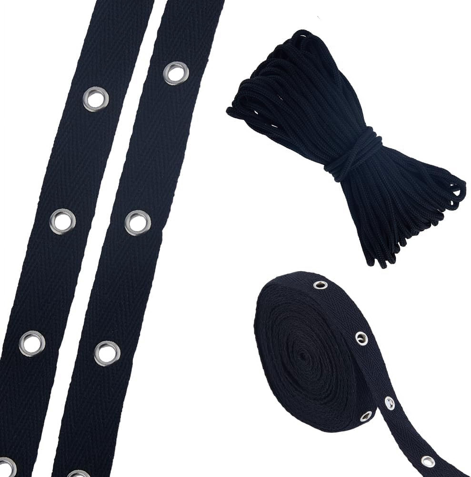 6 Yards Eyelet Trim with Grommets 0.59 inch(15mm) Wide Black Leather ...