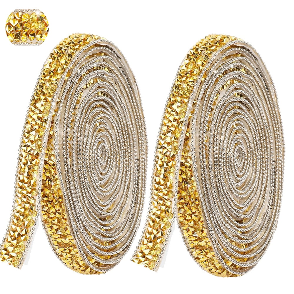 6 Yards Glitter Bling Rhinestone Tape,Self Adhesive Rhinestone Strips ...