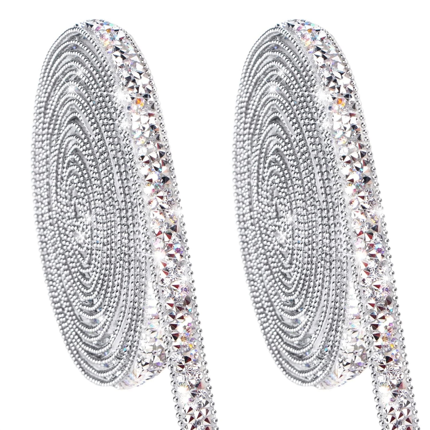 6 Yards Self Adhesive Rhinestone Ribbons,Bexikou 2 Rolls Diamond Ribbon ...