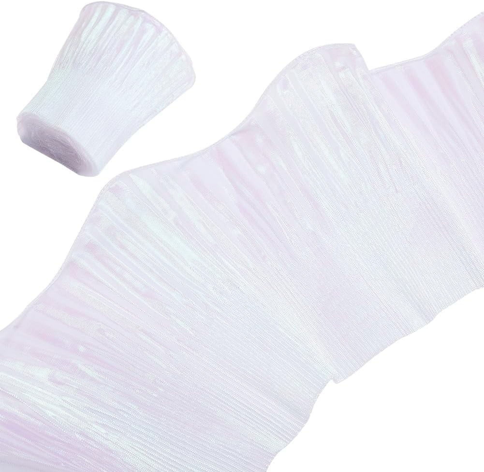 6 Yards White Ruffled Pleated Lace Fabric Trim 5.5inch Width Tulle ...