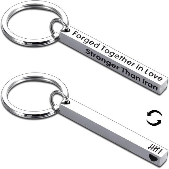 6 Year Anniversary Keychain, Iron Gifts for 6th Anniversary, Iron ...