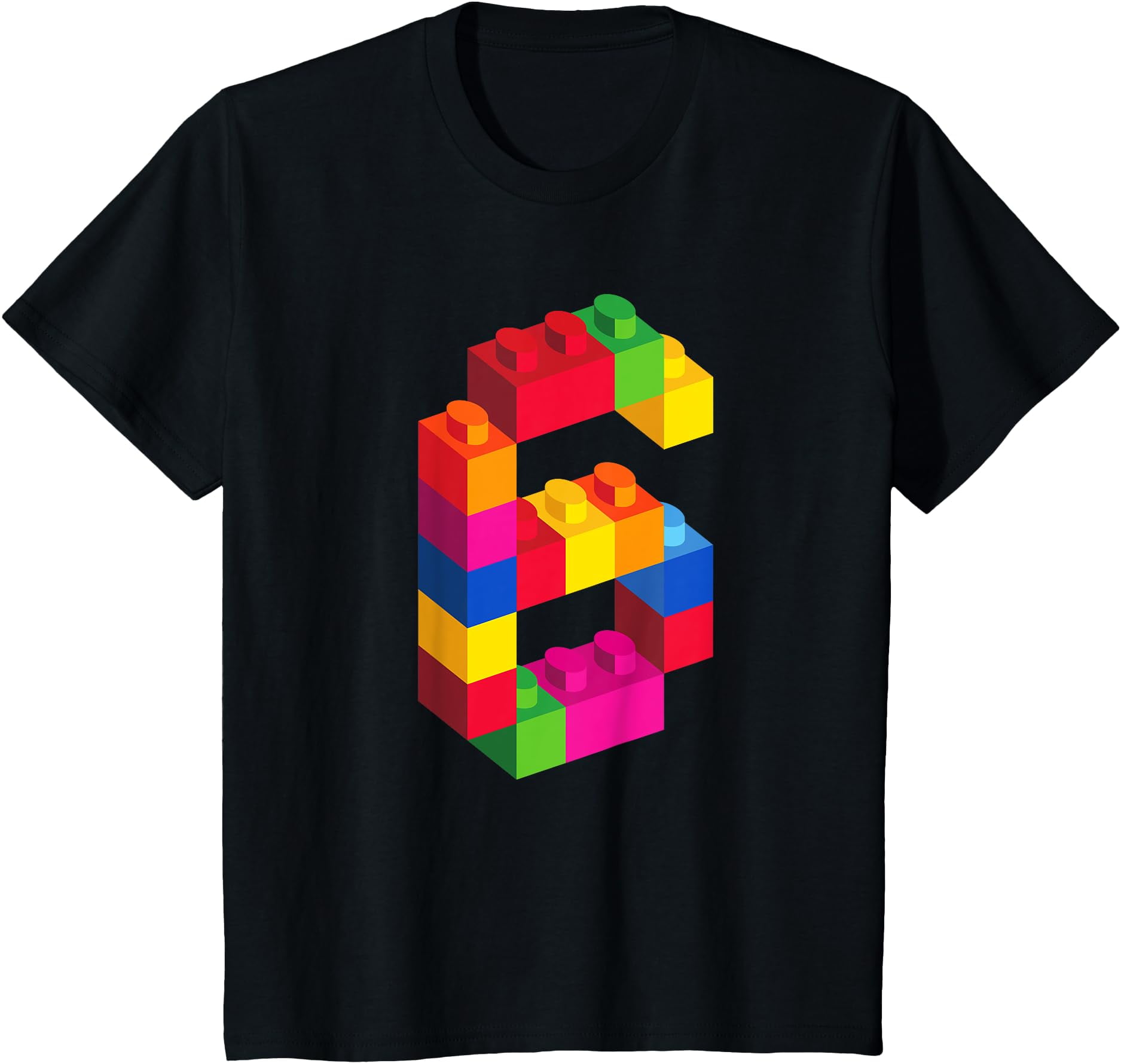 6 Year Old Building Blocks Birthday Bricks 6th Gift T-Shirt,Lime Color ...