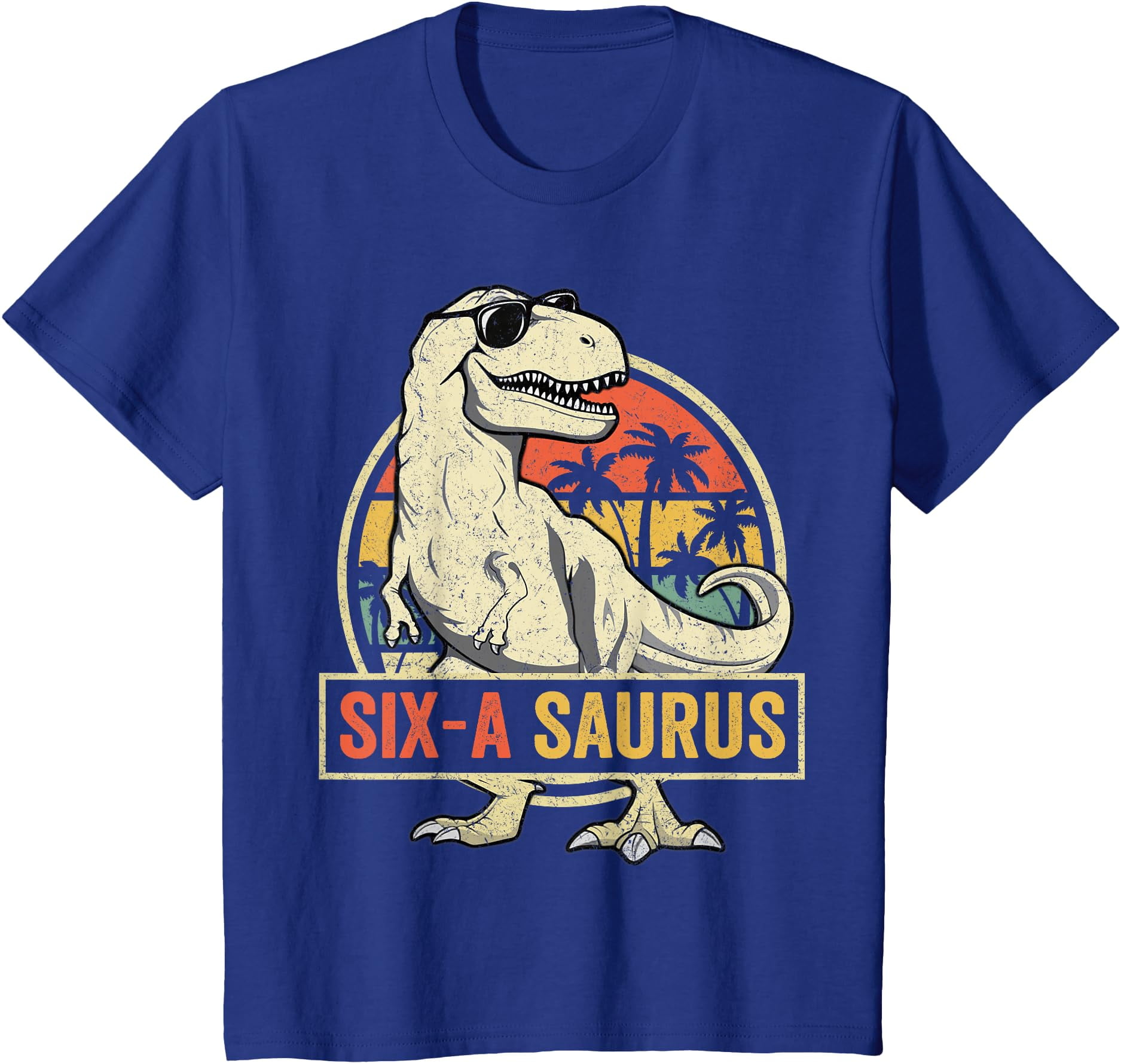 6 Year Old Dinosaur Birthday 6th T Rex Dino Six Saurus Unisex T-Shirt ...