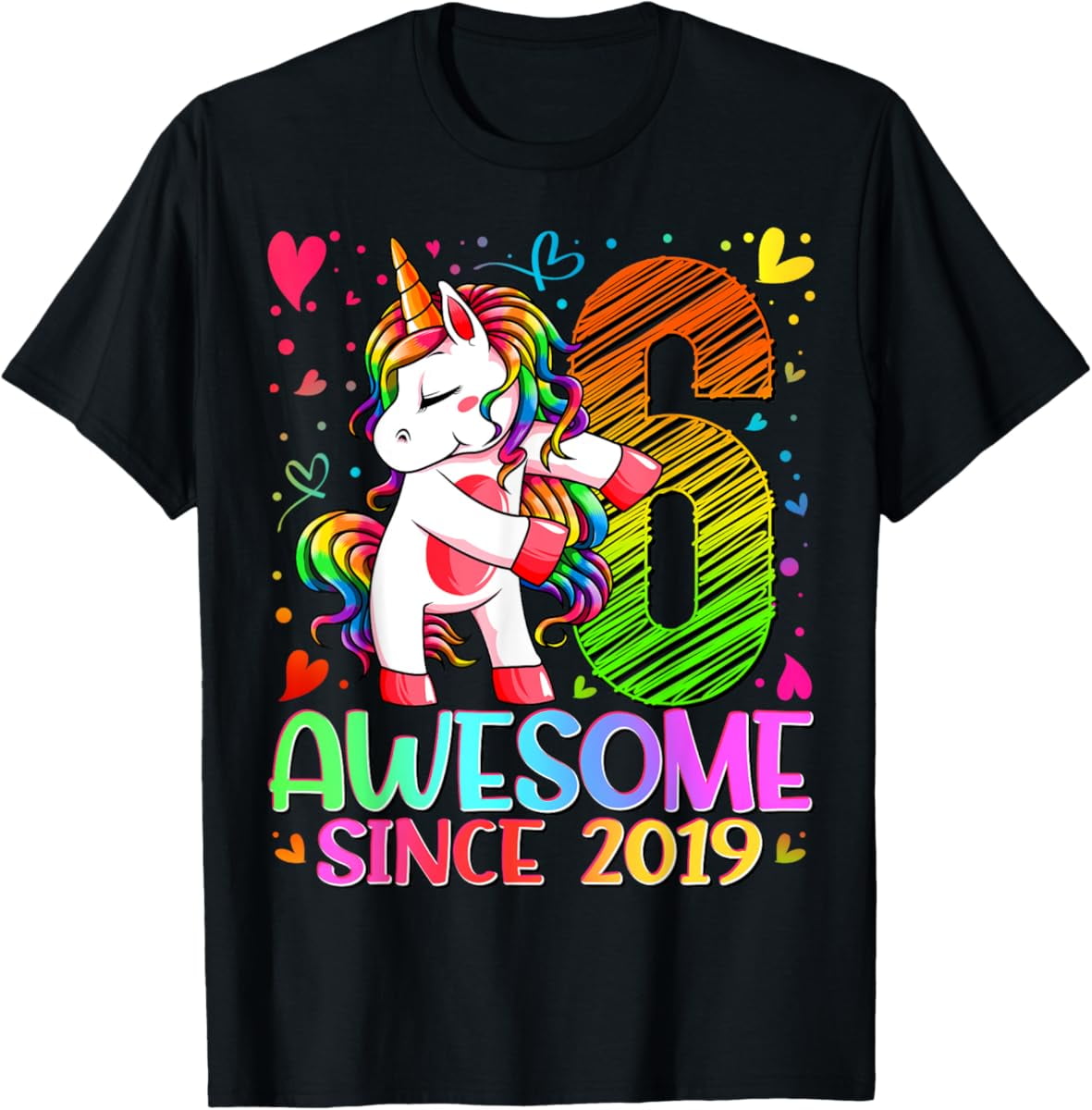 6 Year Old Unicorn Gifts For Girls 6Th Birthday Party Unisex T-Shirt S ...
