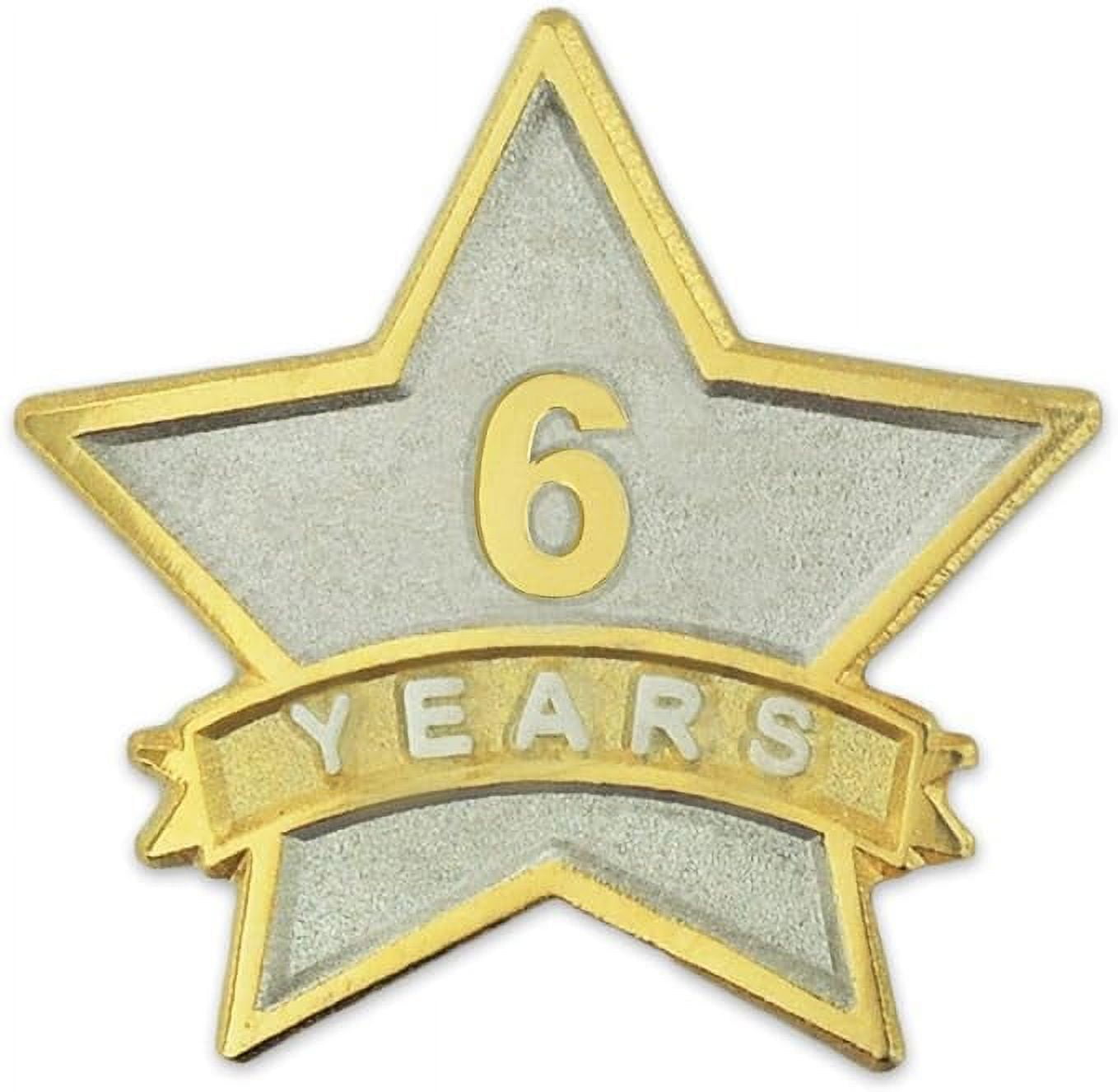 6 Year Service Award Star Corporate Recognition Dual Plated Lapel Pin ...