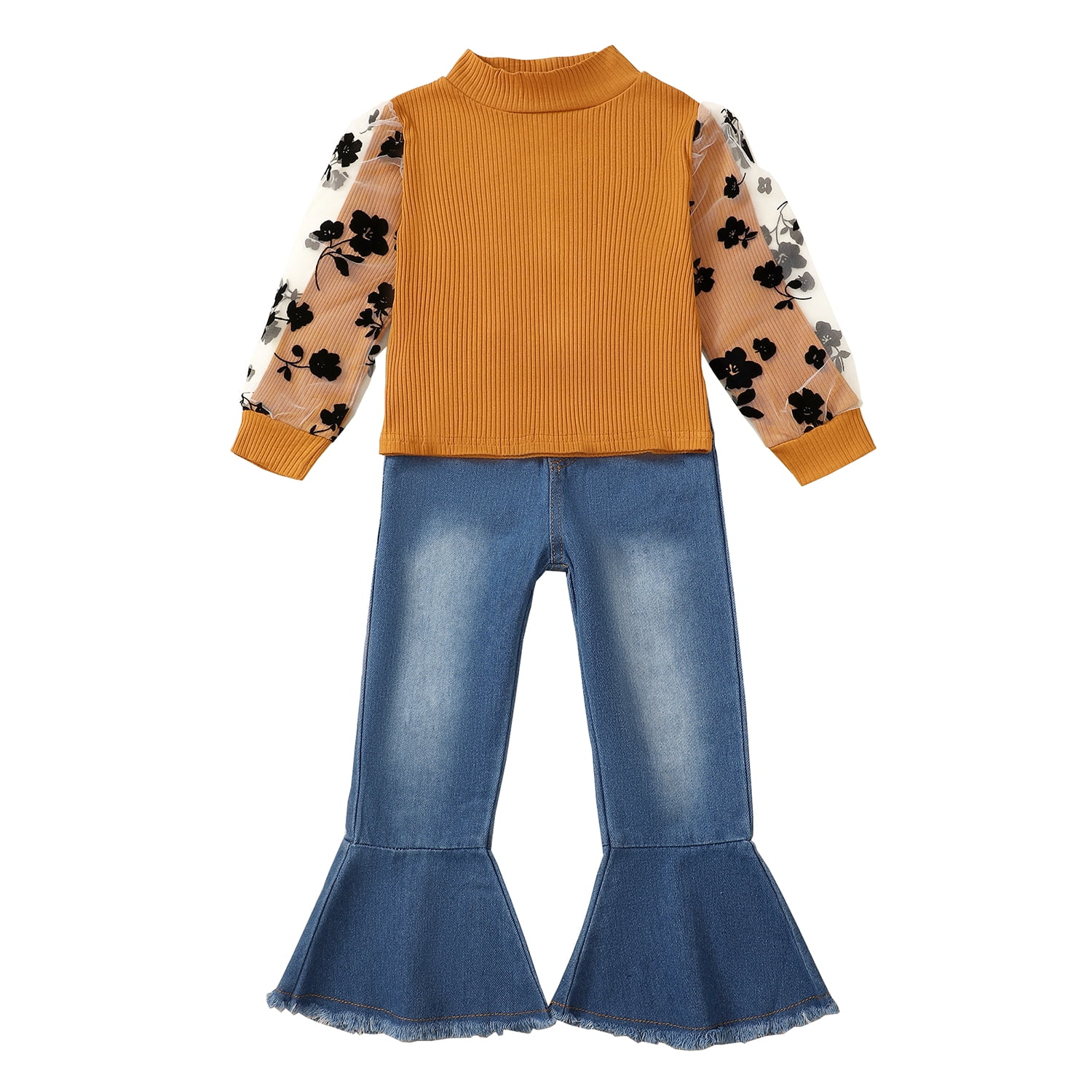 6 Years Little Girls Clothes 7 Years Girls 2PCS Fall Winter Denim ...