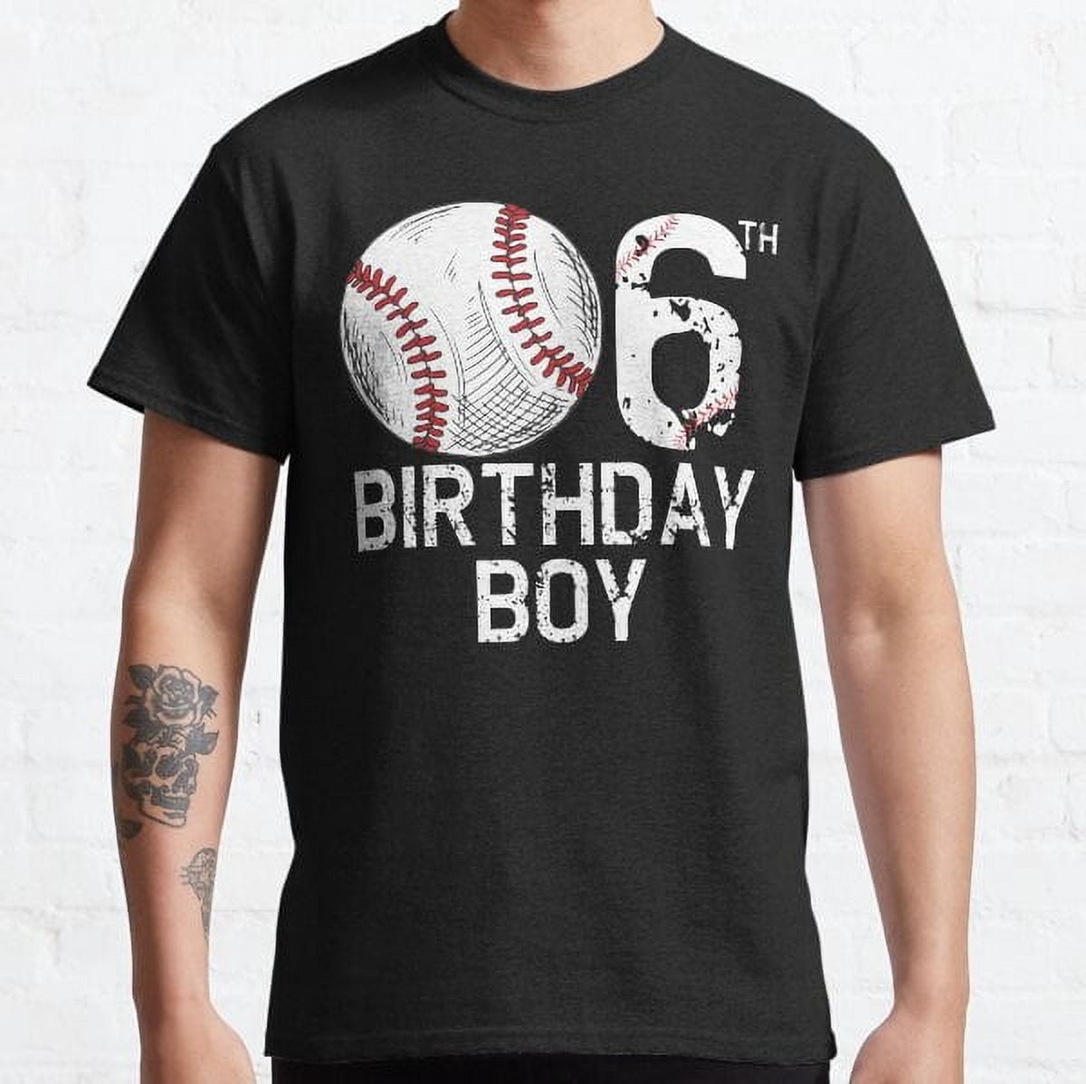 6 Years Old Birthday Boy Baseball Themed Party Sports Team Classic T ...