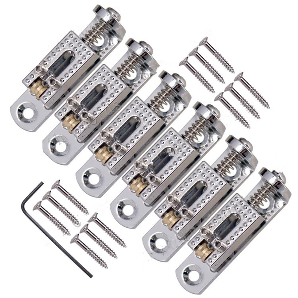 6* Zinc Alloy+Cooper Guitar Solo Single Roller Guitar String Bridge for ...