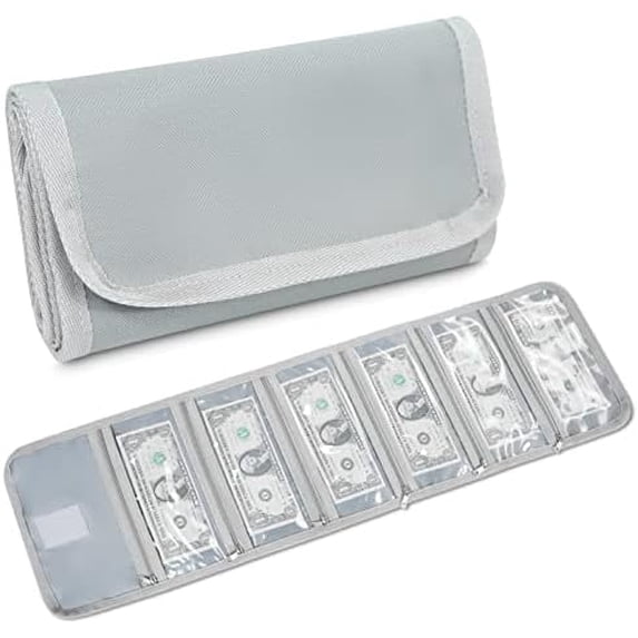 6-Zippered Pocket Money Wallet Organizer – Nylon Cash Bill Holder ...